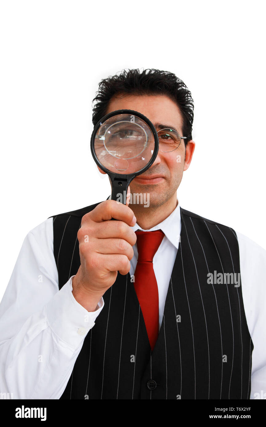 Man magnifying glass hi-res stock photography and images - Alamy