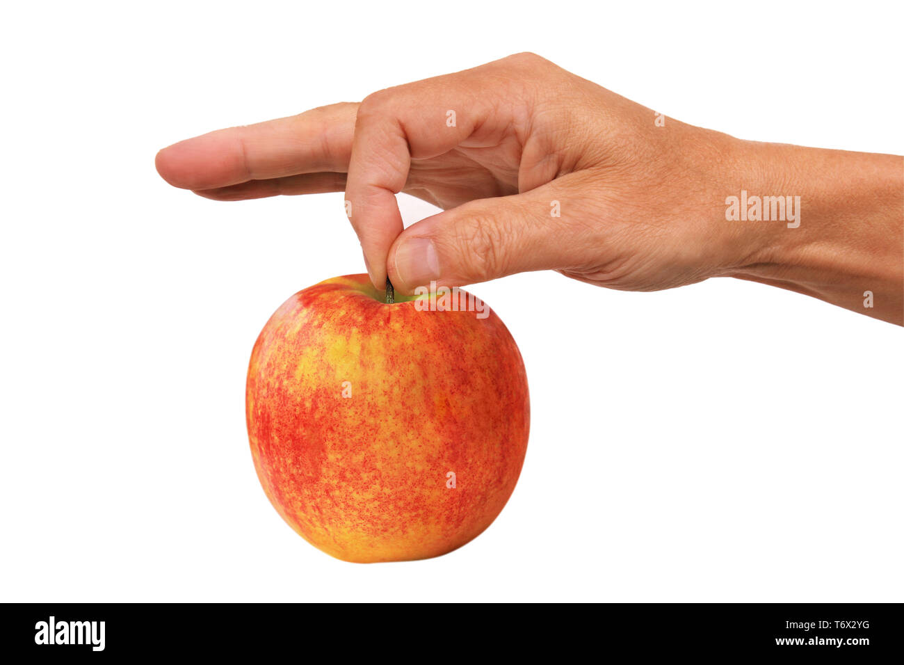 Hand holds apple hi-res stock photography and images - Alamy