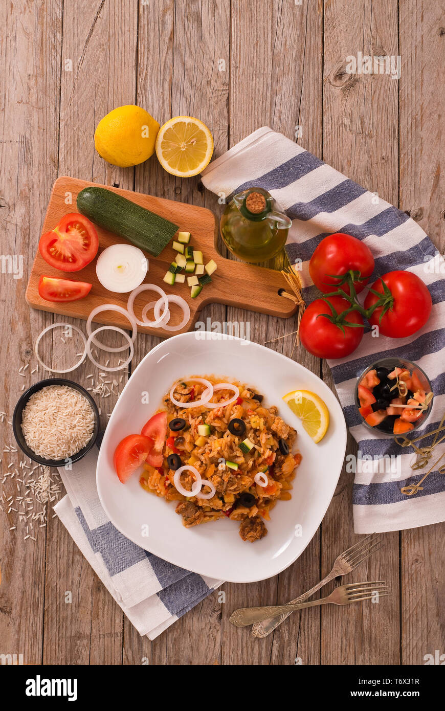 Gyros rice dish Stock Photo - Alamy