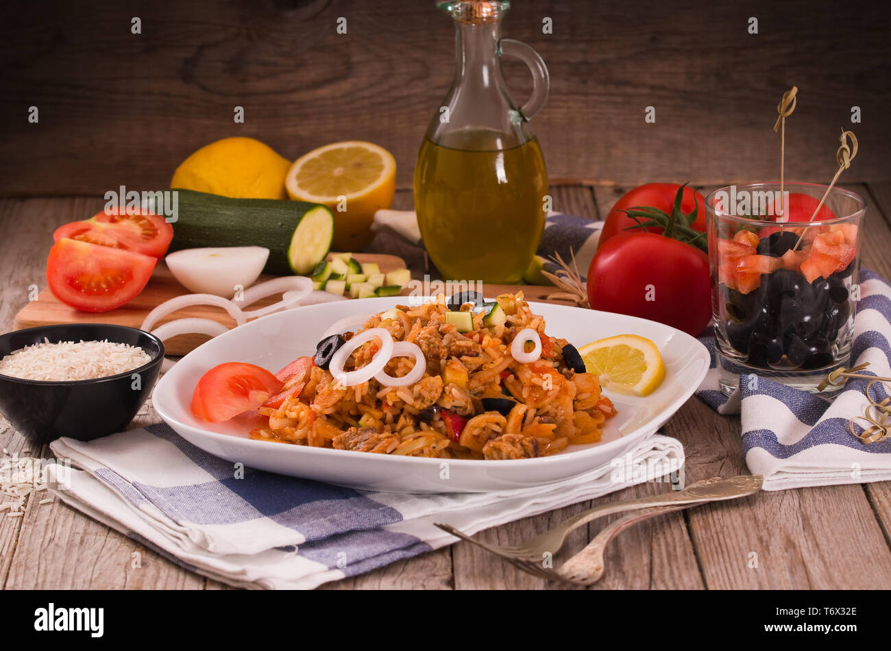 Gyros rice dish Stock Photo - Alamy