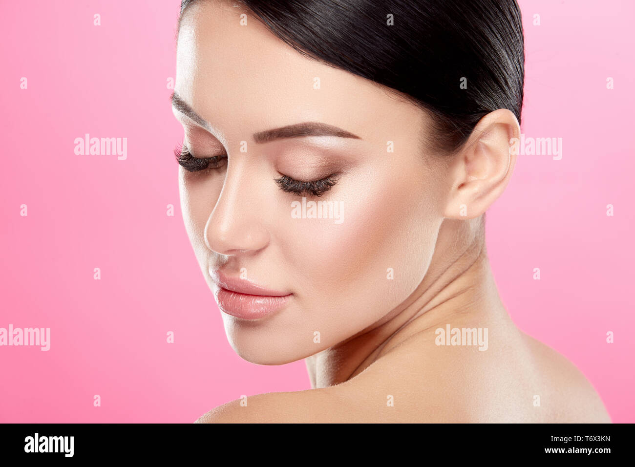 Beautiful girl at studio background Stock Photo - Alamy