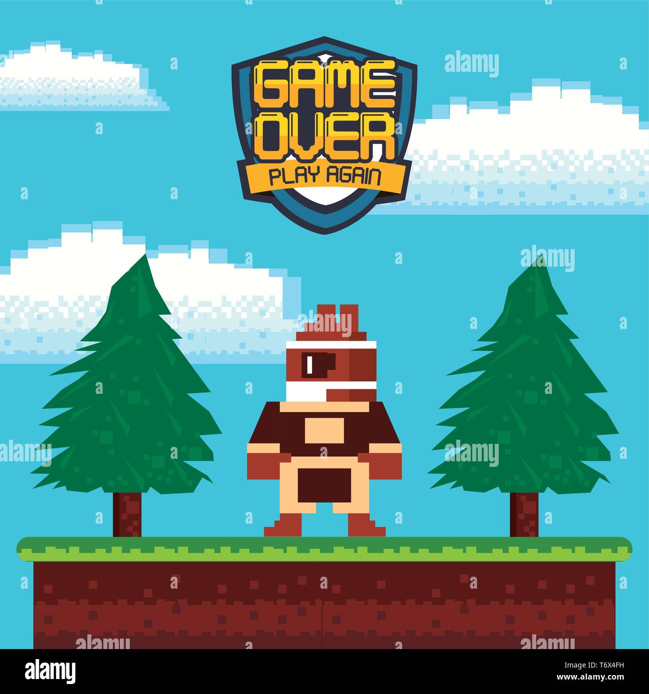 Retro videogame arcade character card background Stock Vector Image ...