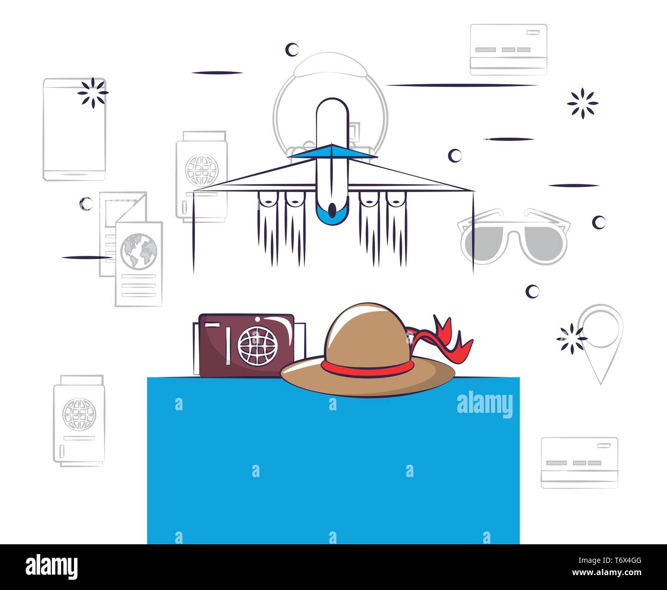 Traveling tourism exciting trip card background Stock Vector Image ...