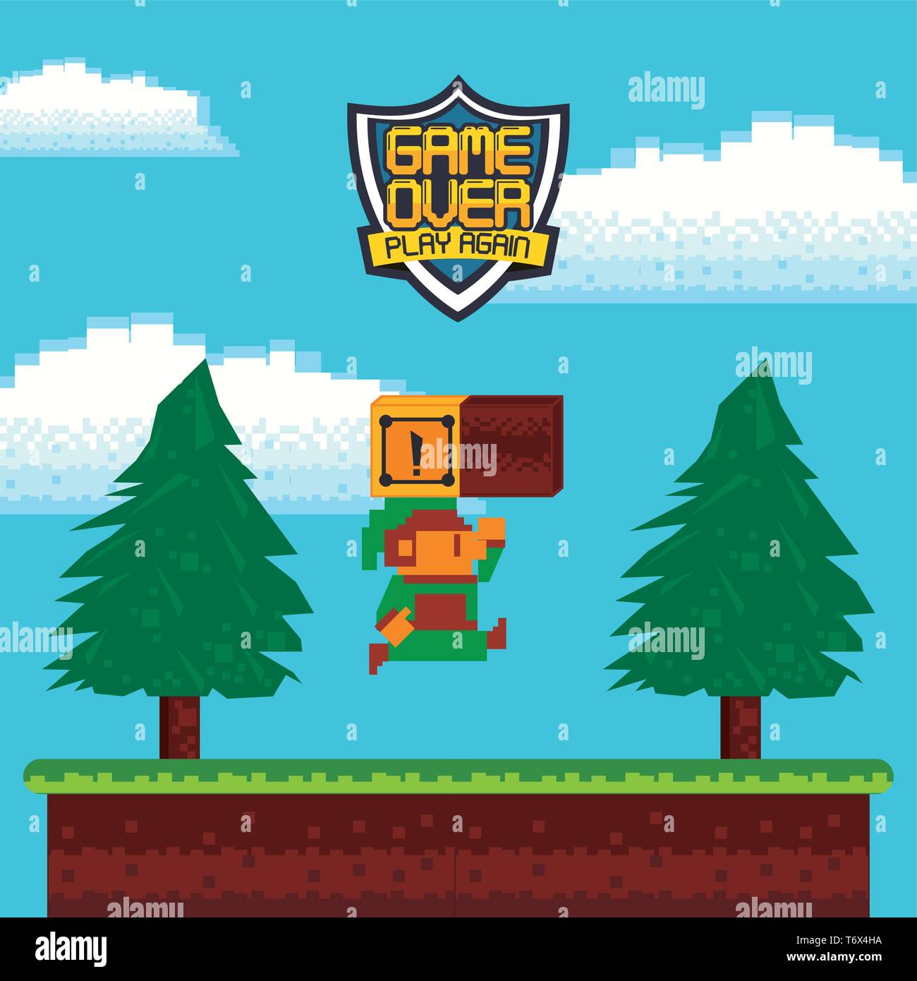 Retro videogame arcade character card background Stock Vector Image ...