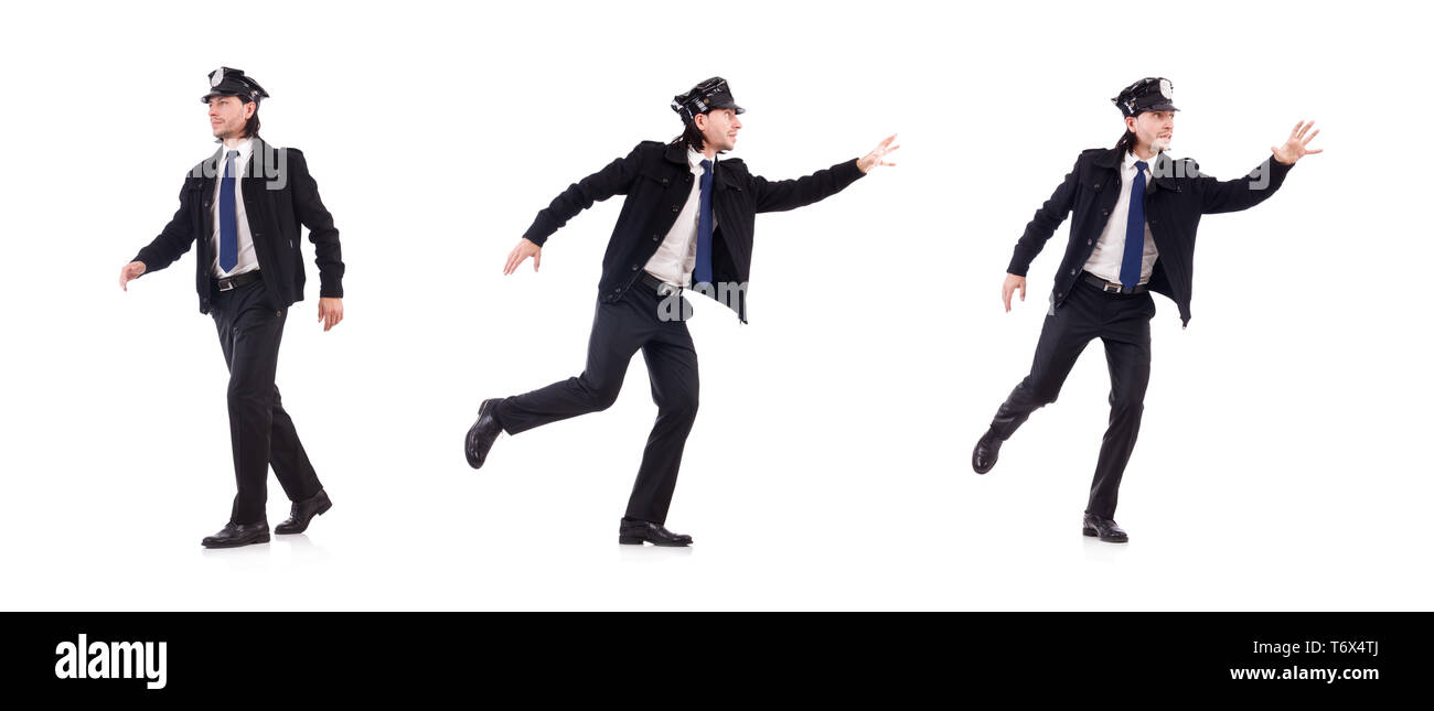 Police officer isolated on white Stock Photo - Alamy