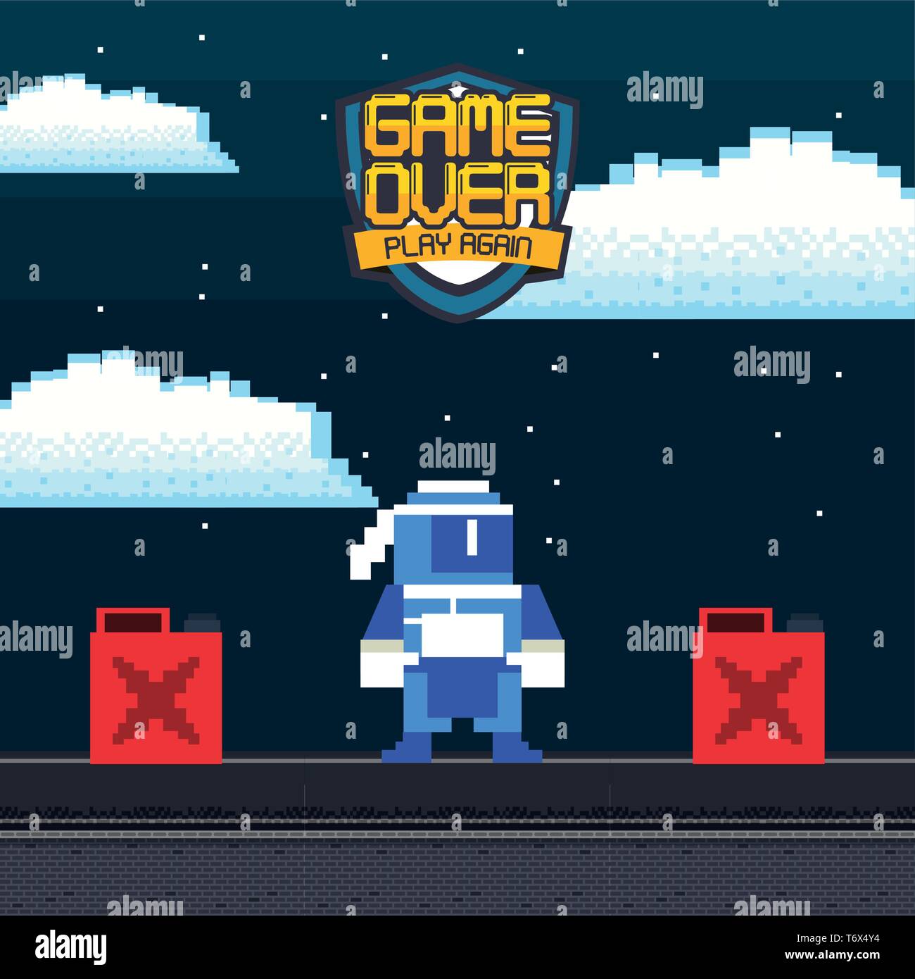 Retro videogame arcade character card background Stock Vector Image ...