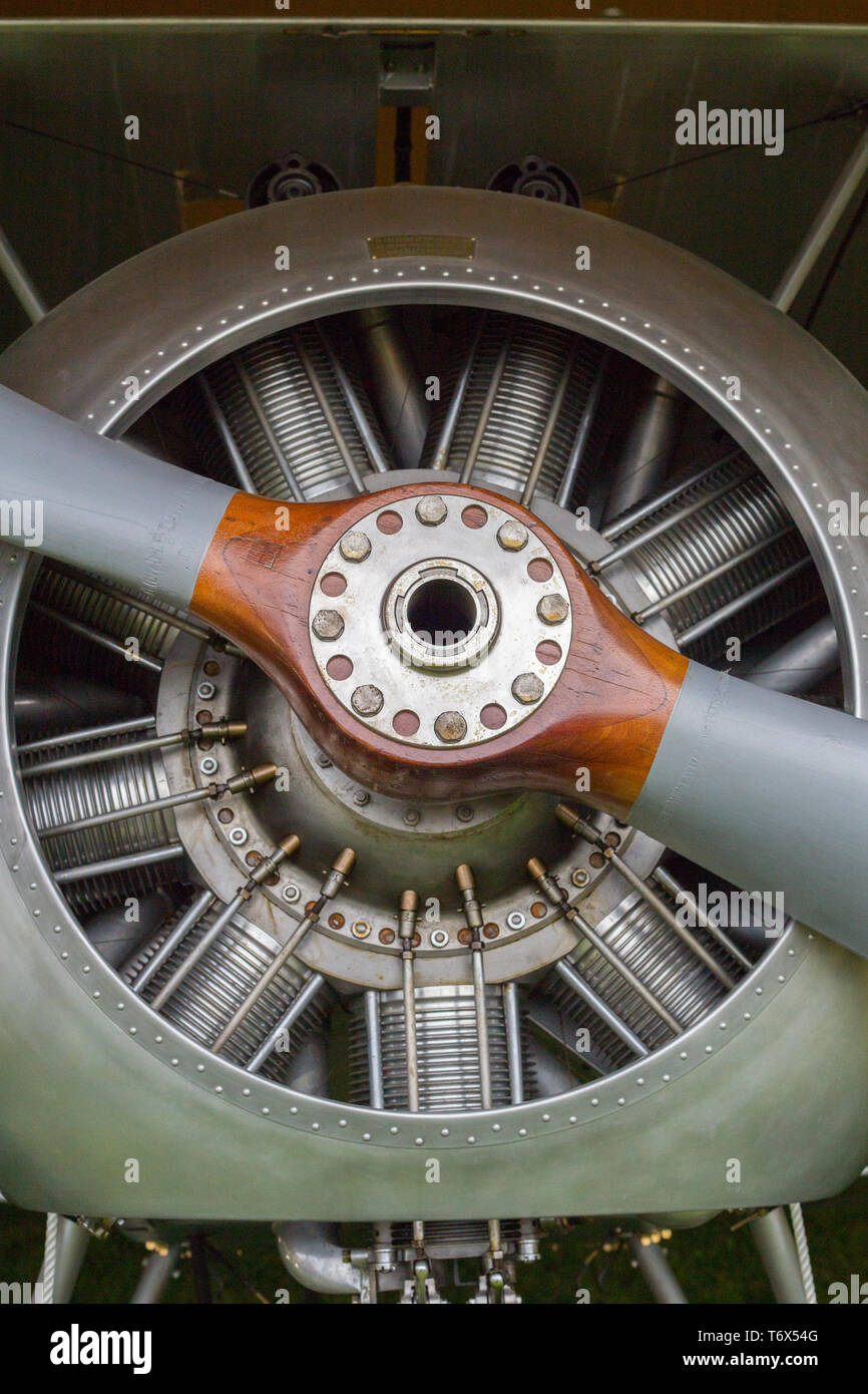 Propeller and engine from a First World War aircraft Stock Photo - Alamy