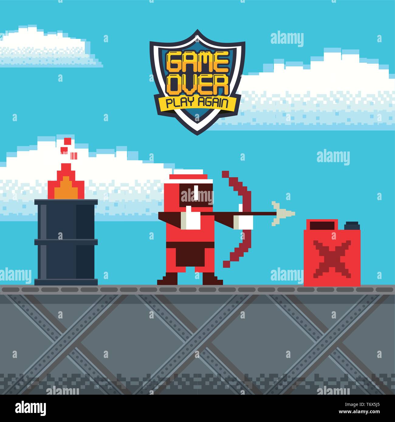 Retro videogame arcade character card background Stock Vector Image ...