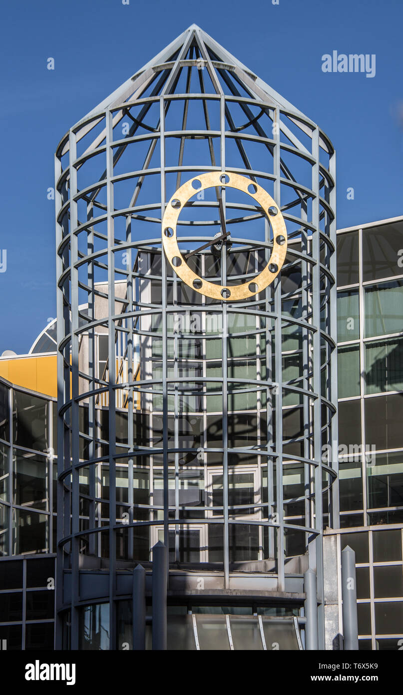 Modern clock tower Stock Photo - Alamy