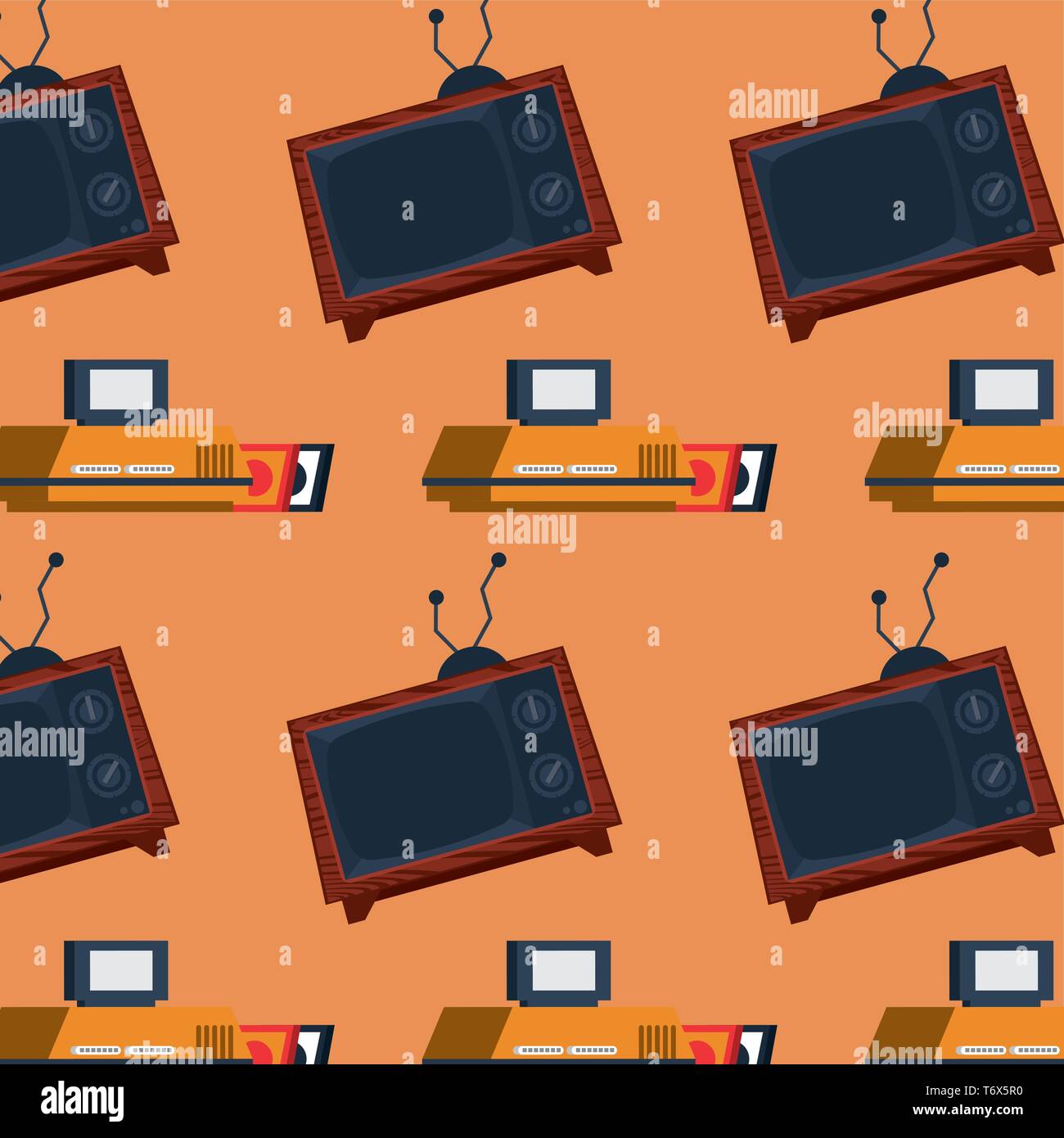 Retro videogame arcade television mosaic background Stock Vector Image ...