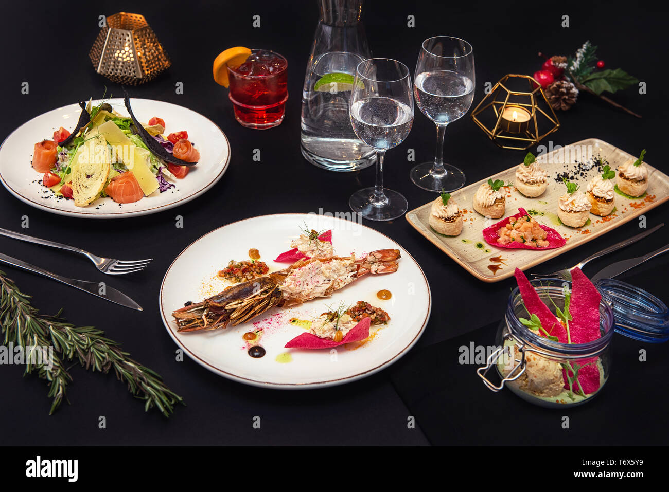 Tasty restaurant dishes Stock Photo - Alamy