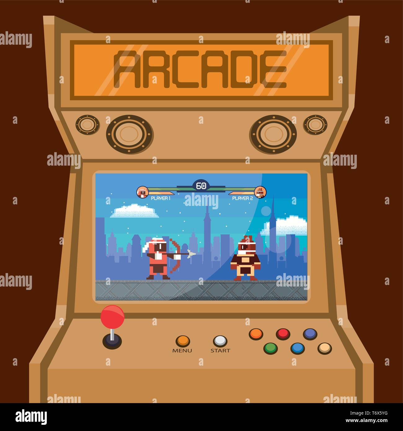 Retro videogame arcade machine card Stock Vector Image & Art - Alamy