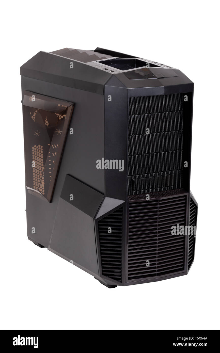 Case computing system black on white Stock Photo - Alamy