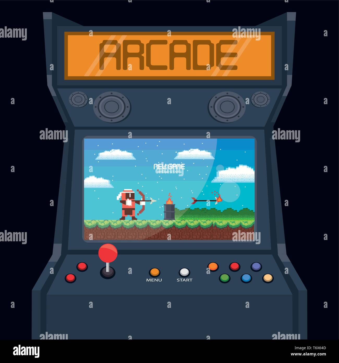 Retro videogame arcade machine card Stock Vector Image & Art - Alamy