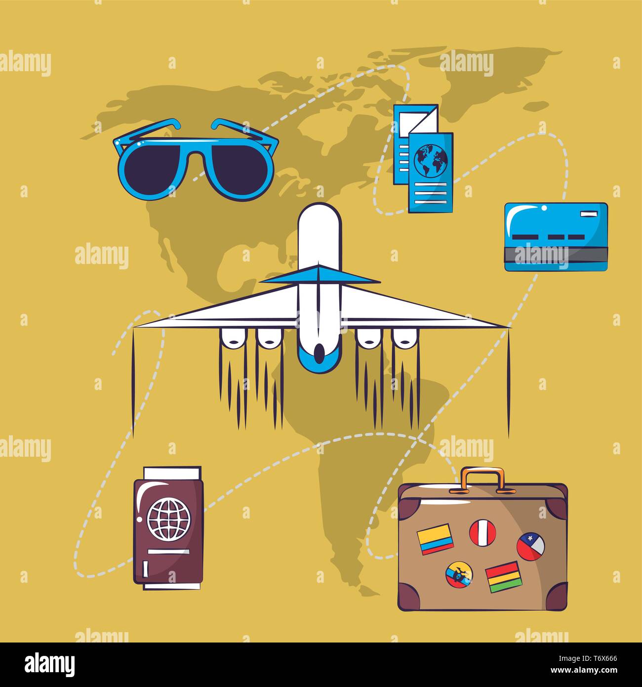 Traveling tourism exciting trip card background Stock Vector Image ...
