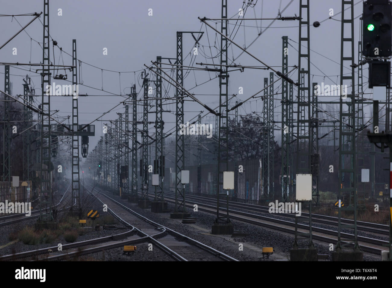 railway tracks background Stock Photo - Alamy