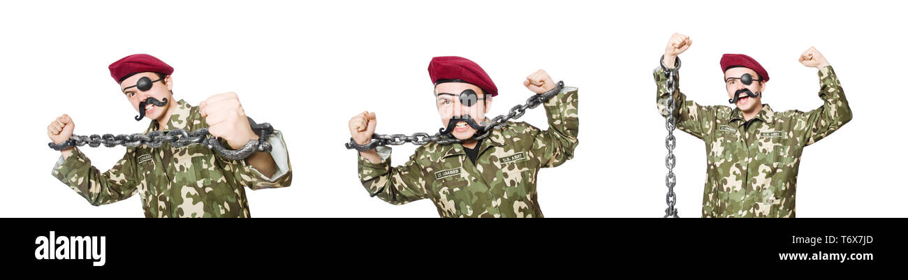 Funny soldier in military concept Stock Photo - Alamy