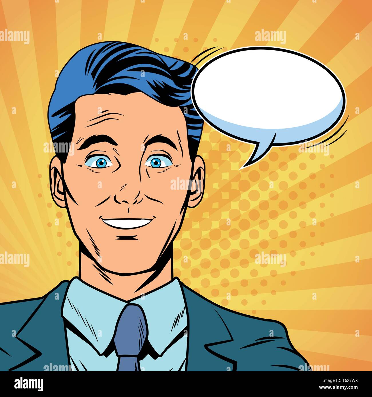 Businessman talking pop art cartoon Stock Vector Image & Art - Alamy