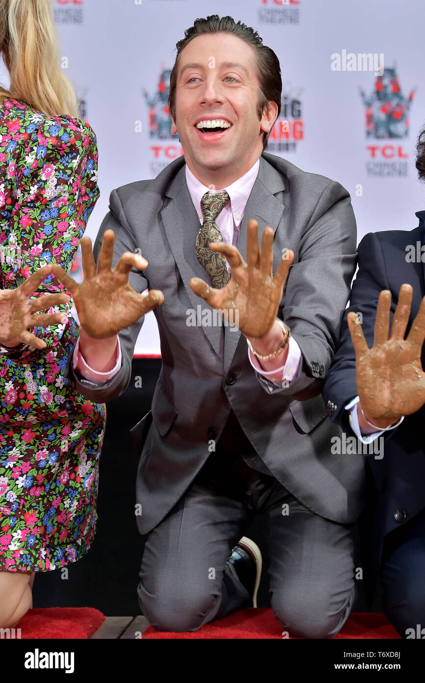 Los Angeles, USA. 01st May, 2019. Simon Helberg at the Handprints ...