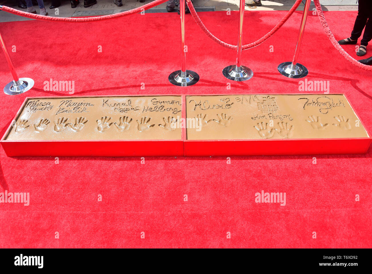 Handprints by Melissa Rauch, Mayim Bialik, Kunal Nayyar, Simon Helberg ...