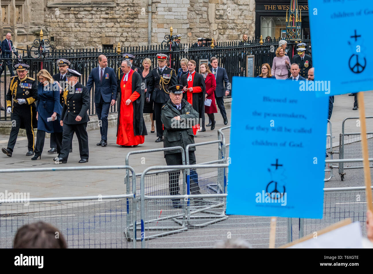 Westminster Abbey, London, UK. 3rd May 2019. Penny Mordaunt leaves with ...