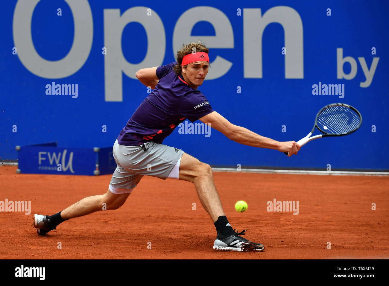 Munich, Germany. 03rd May, 2019. Alexander ZVEREV (GER) action, single ...