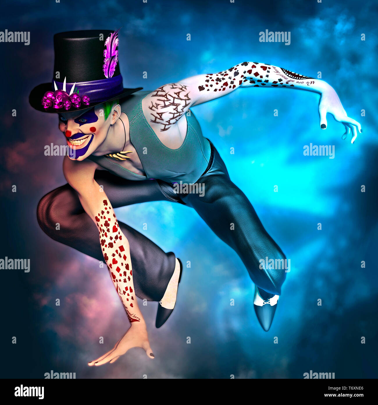 Clown purple hair hi-res stock photography and images - Alamy