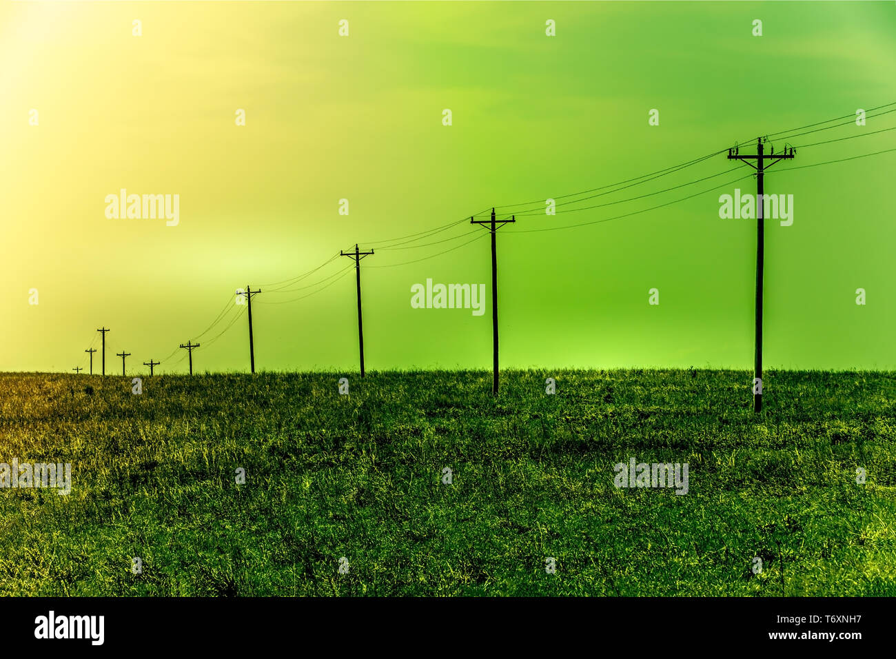 Electric poles in rural area Stock Photo - Alamy