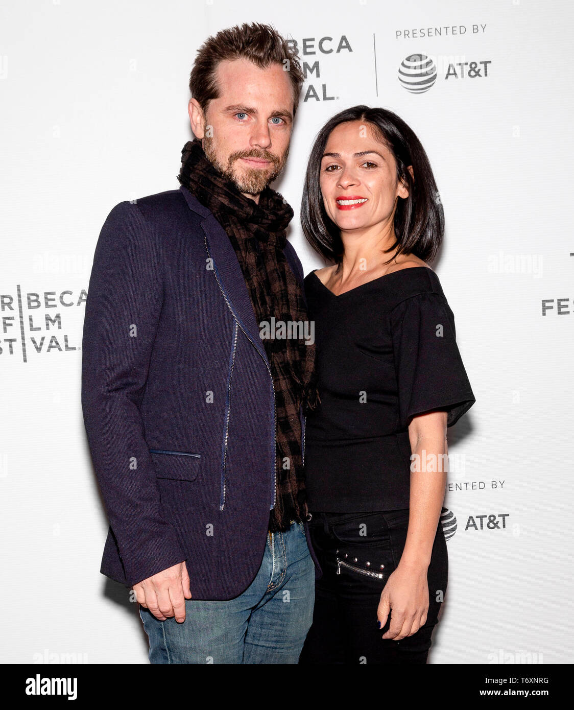 New York, NY - April 29, 2019: Rider Strong and Alexandra Barreto ...