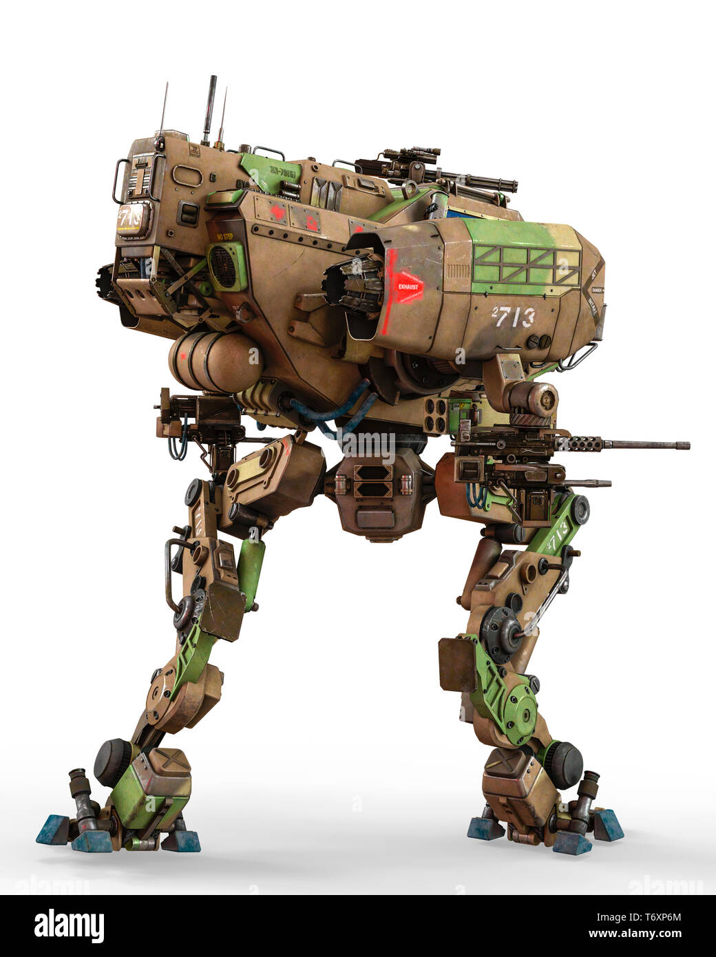 The super war machine on green camouflage. This cyber machine will put ...