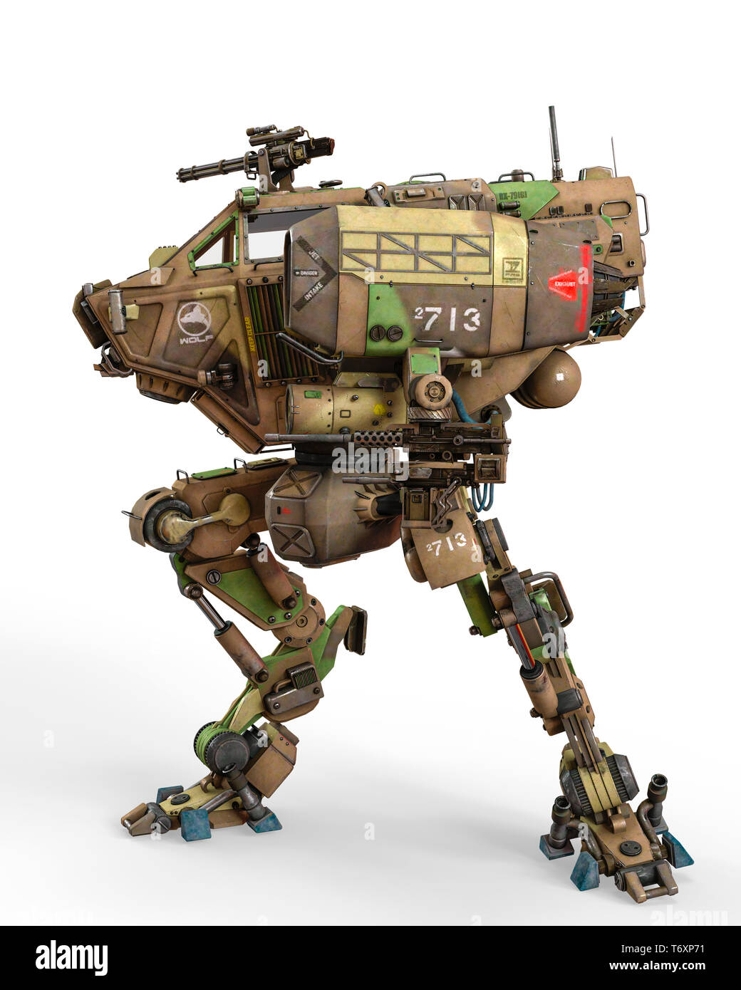 The super war machine on green camouflage. This cyber machine will put ...