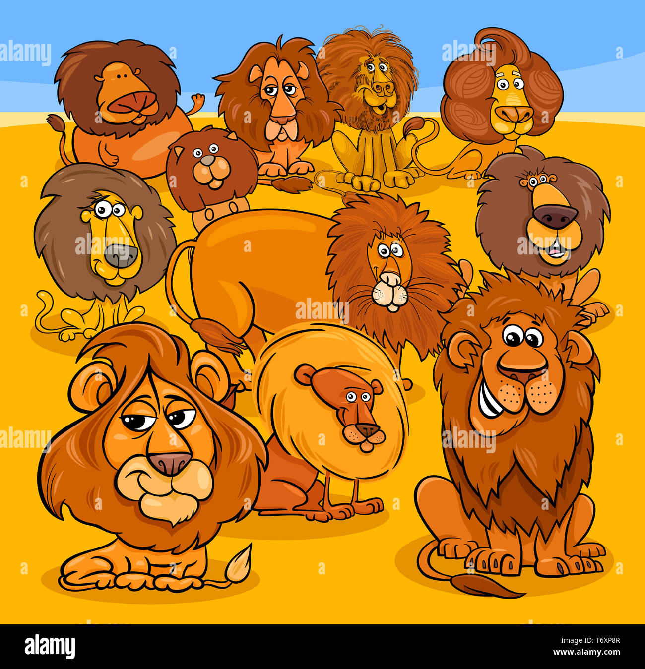 Cartoon lions hi-res stock photography and images - Alamy