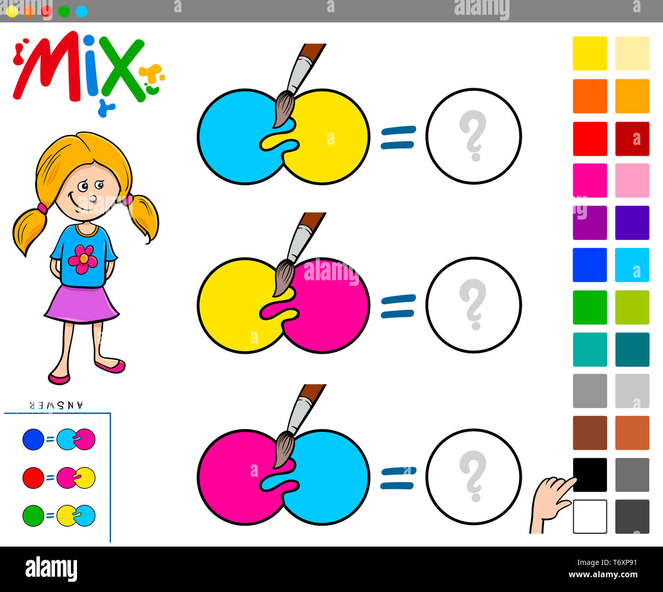 mix colors educational game for children Stock Photo - Alamy