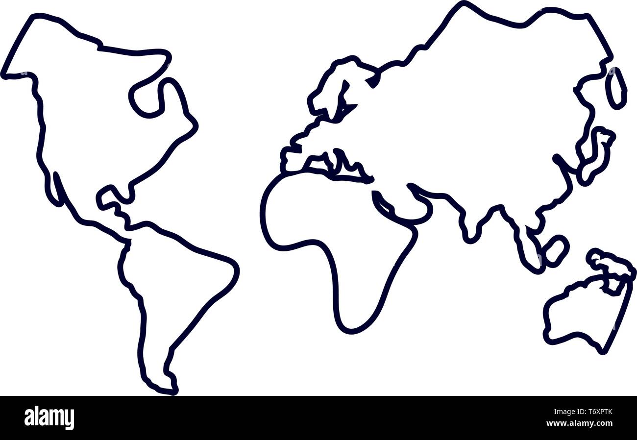 World Map Outline Vector Png