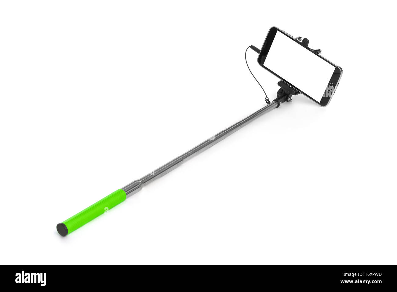 Smartphone with selfie stick Stock Photo - Alamy