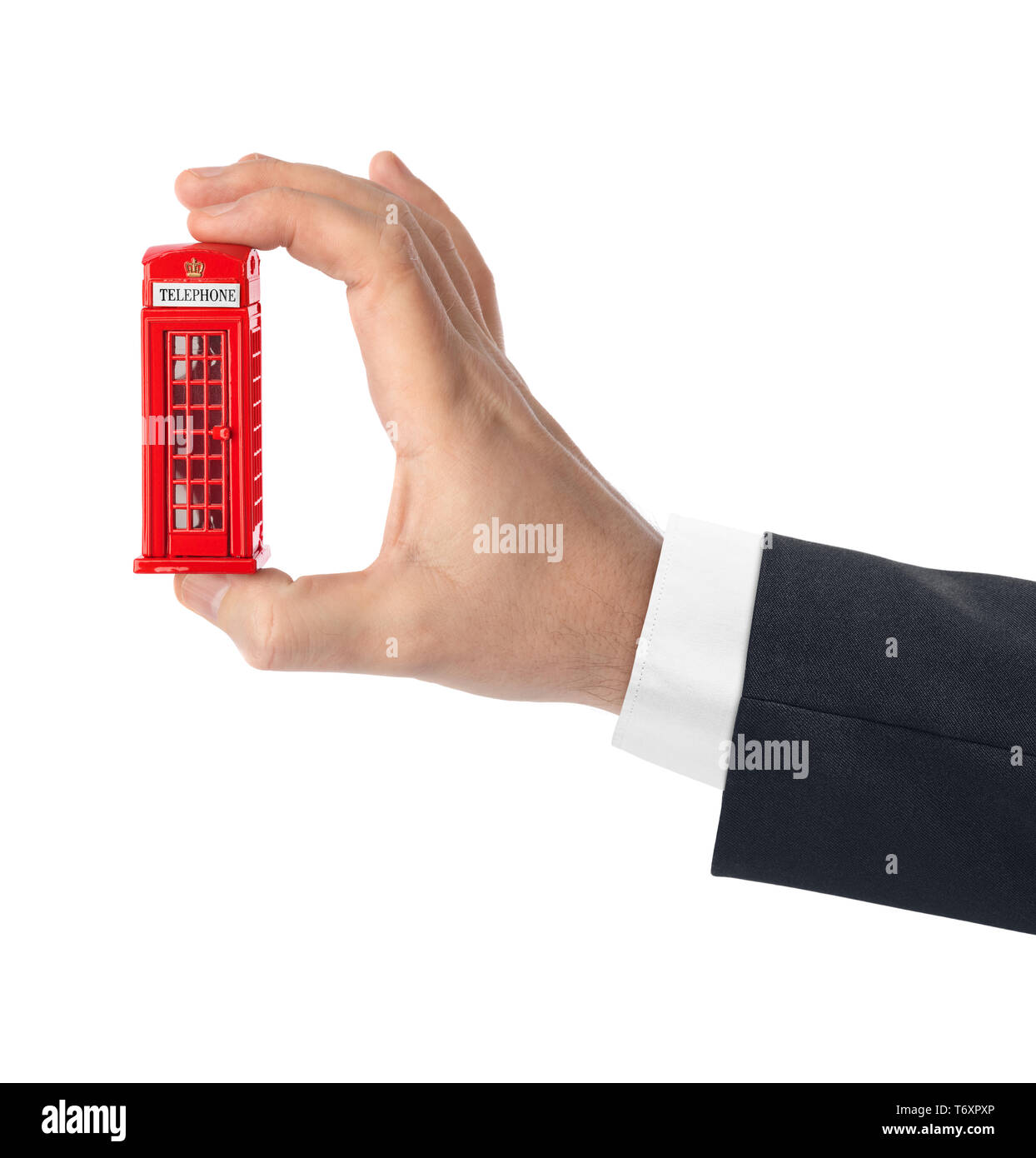 Man london phone booth Cut Out Stock Images & Pictures - Alamy