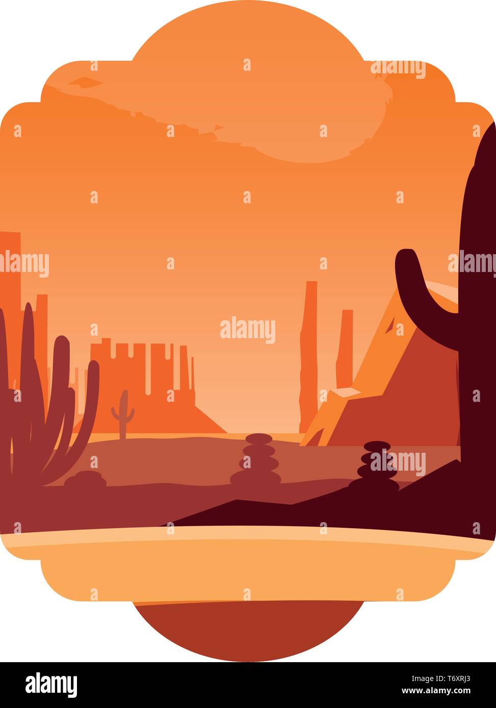 beautiful desert landscape scene vector illustration design Stock ...