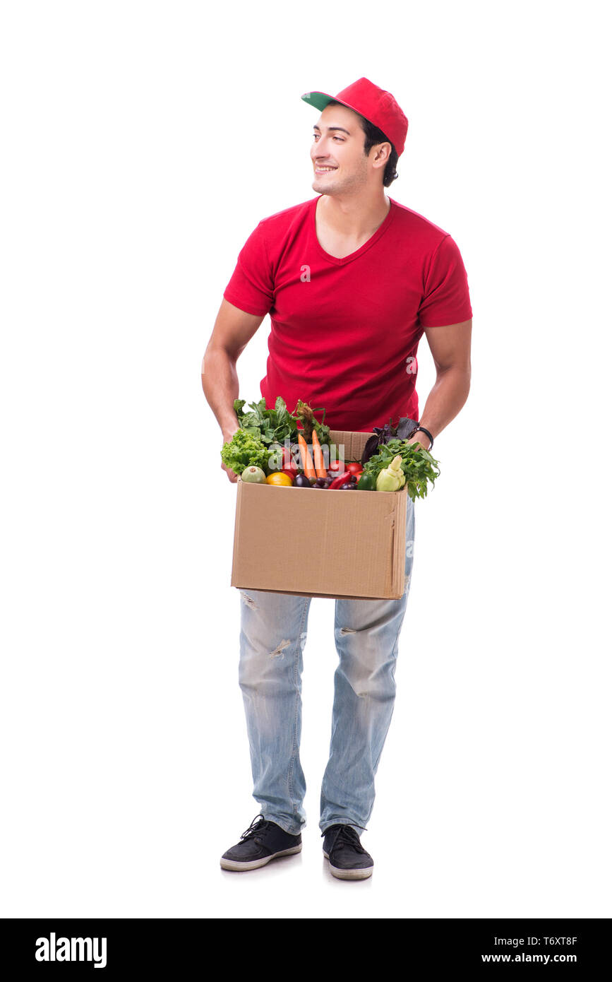 Concept of shopping delivery isolated on white background Stock Photo ...