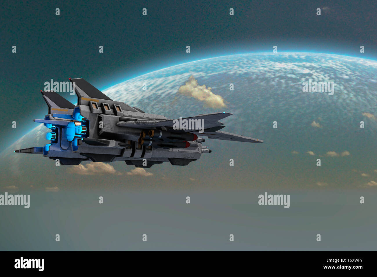 aircraft space ship exploring around . This space ship will put some ...