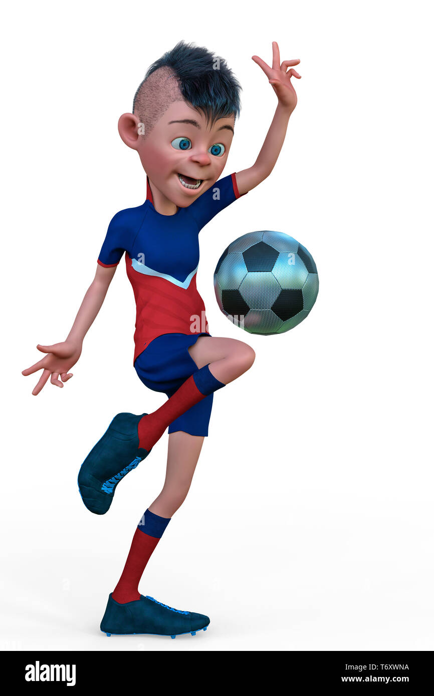 footballer cartoon in a white background to put some fun in yours ...