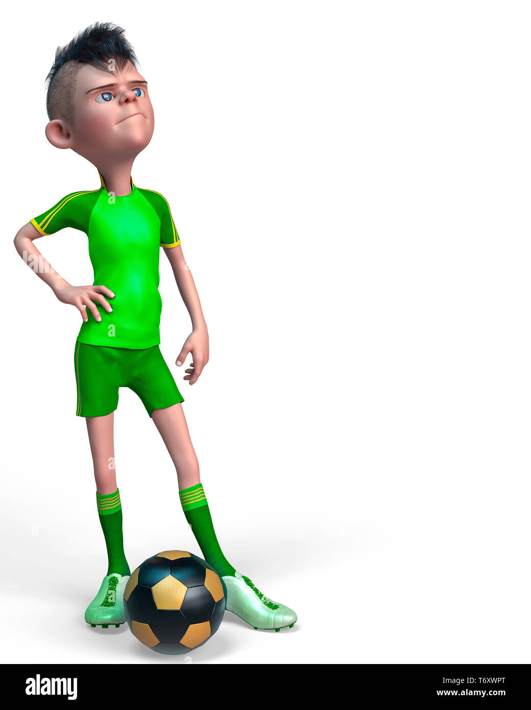 footballer cartoon in a white background to put some fun in yours ...