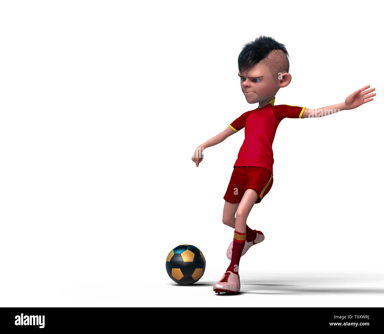 footballer cartoon in a white background to put some fun in yours ...