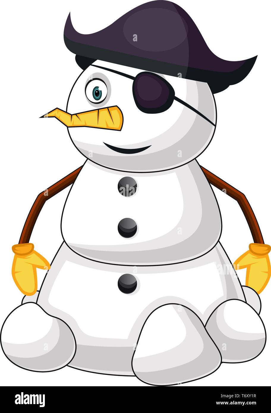 Pirate snowman illustration vector on white background Stock Vector ...