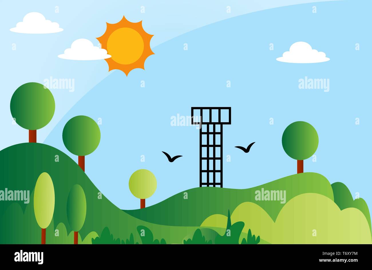 Solar energy as a renewable energy source illustration vector on white ...