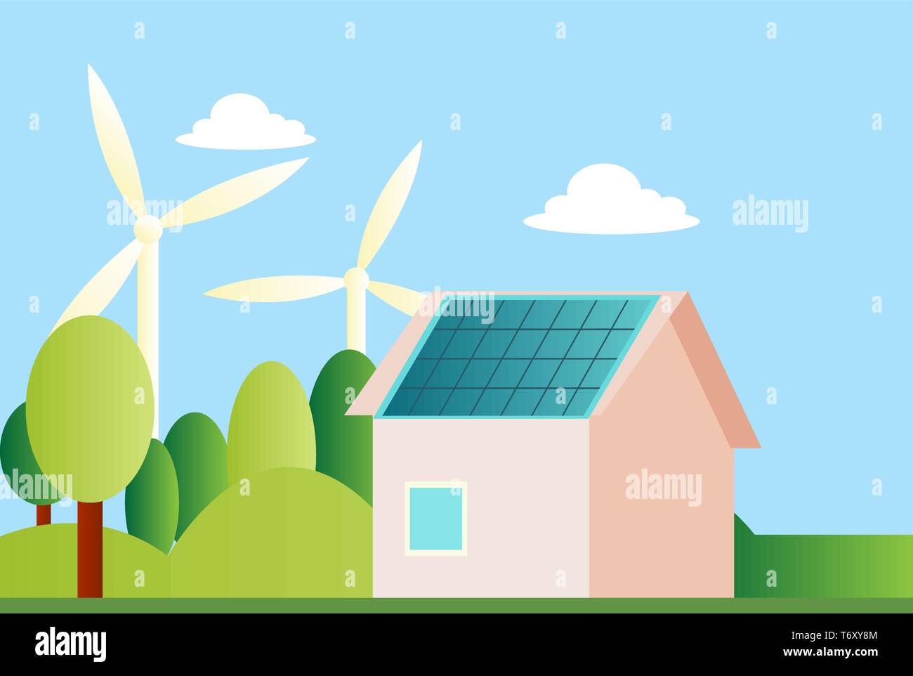 Ilustration of a sustainable house illustration vector on white ...