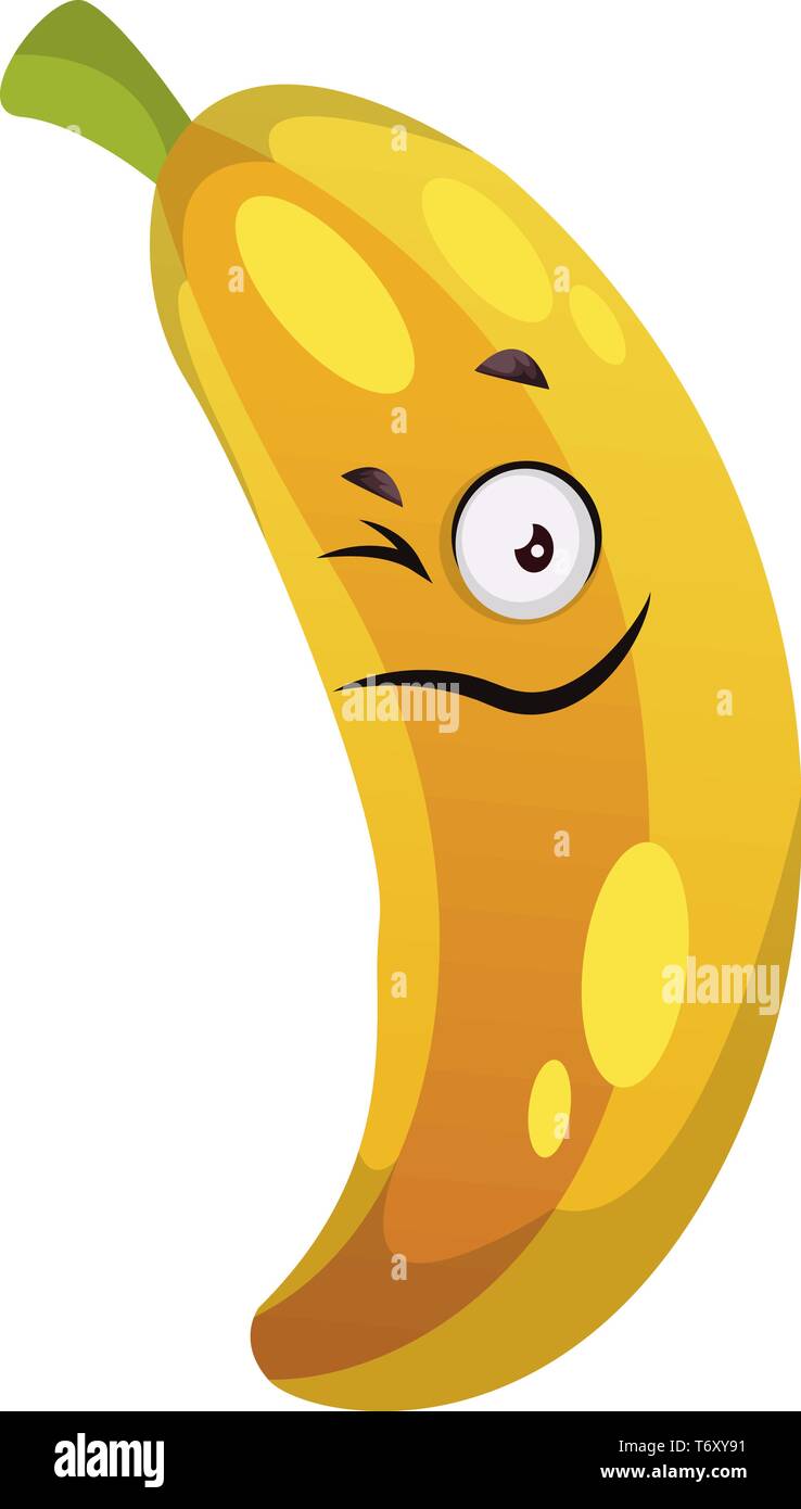 Banana winks illustration vector on white background Stock Vector Image ...