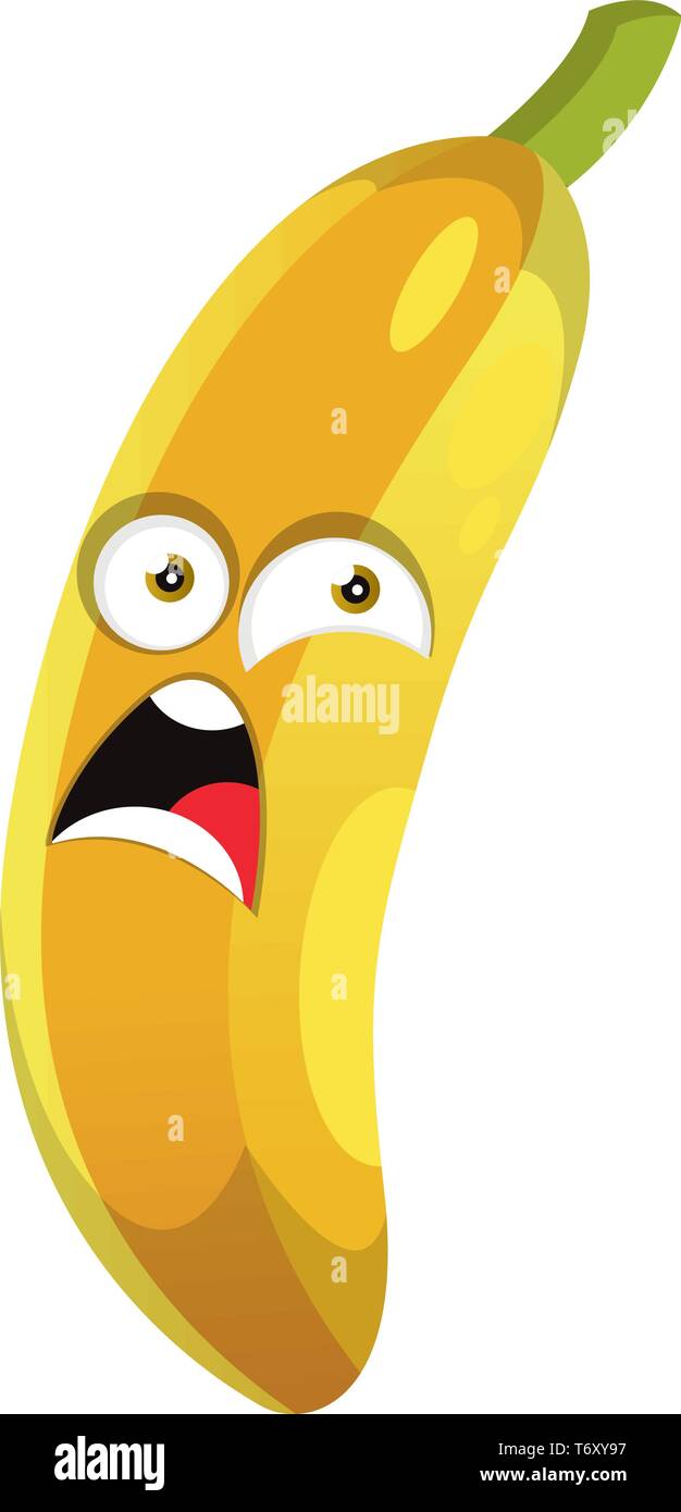 Scared banana illustration vector on white background Stock Vector ...