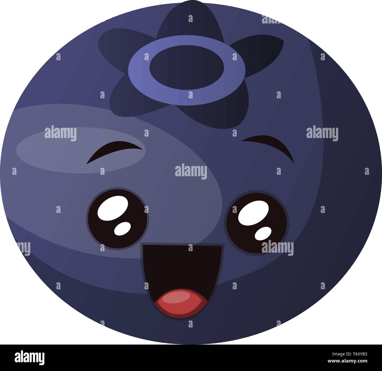 Blueberry smiling face illustration vector on white background Stock ...