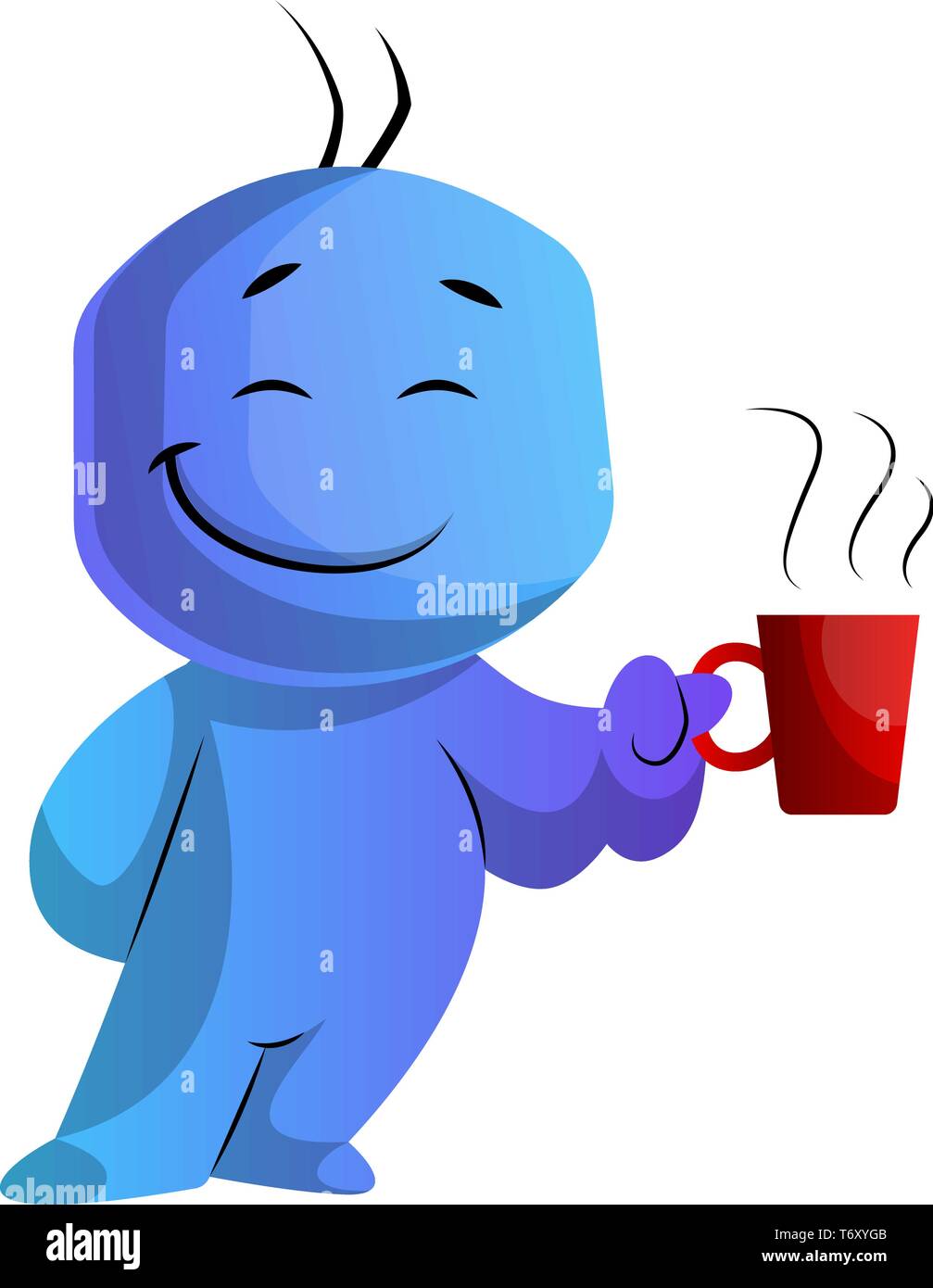 Hand cup on blue Stock Vector Images - Alamy