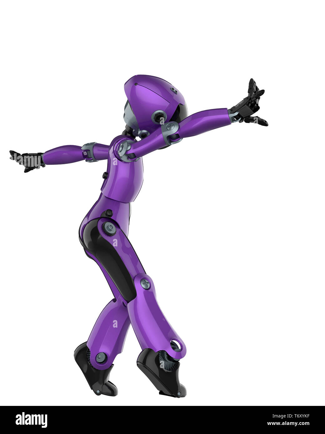 thisfunny mini silver bot cartoon walking arround. This guy will put ...